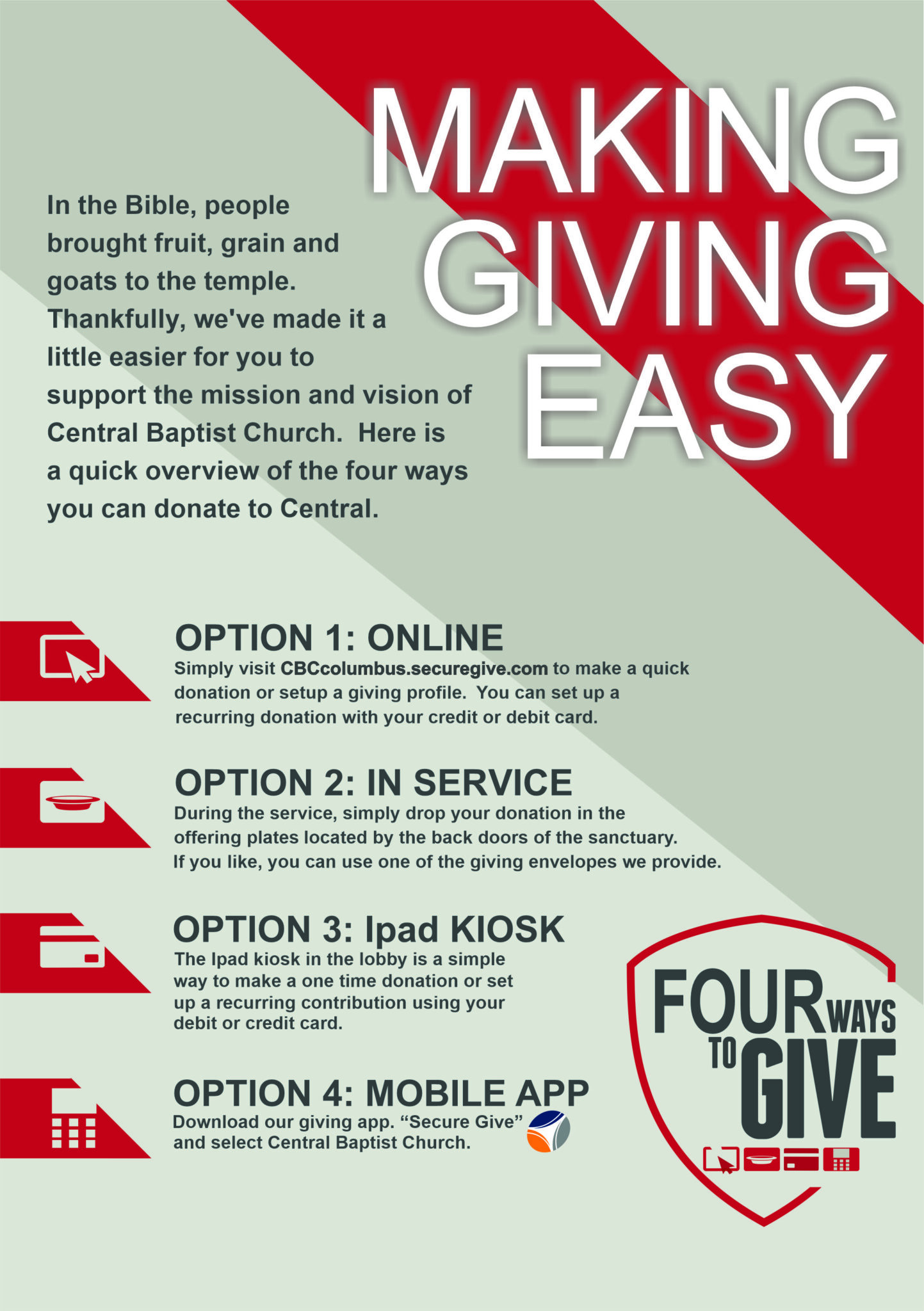 Giving at Central | Central Baptist Church